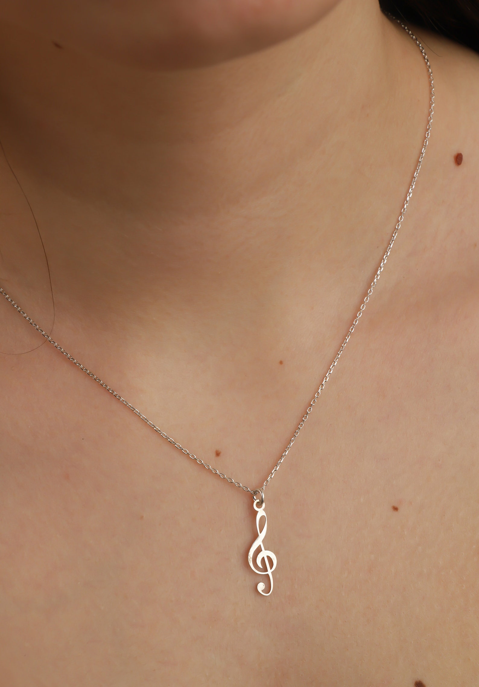 Musical Note Necklace, Treble Clef Necklace, Musical Charm Pendant ...