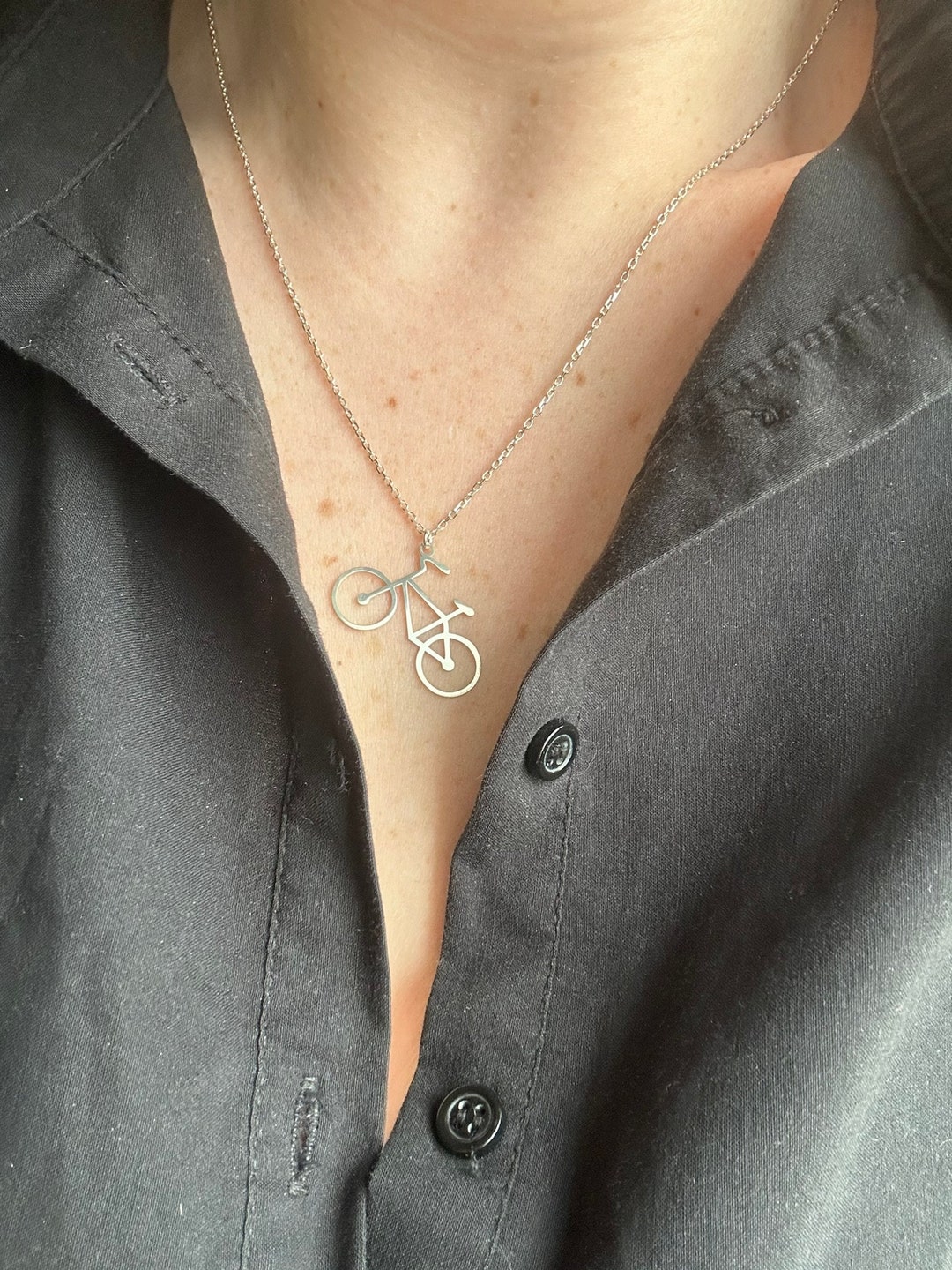 Sterling Silver Bicycle Necklace, Elegant Bicycle Necklace, Sports ...