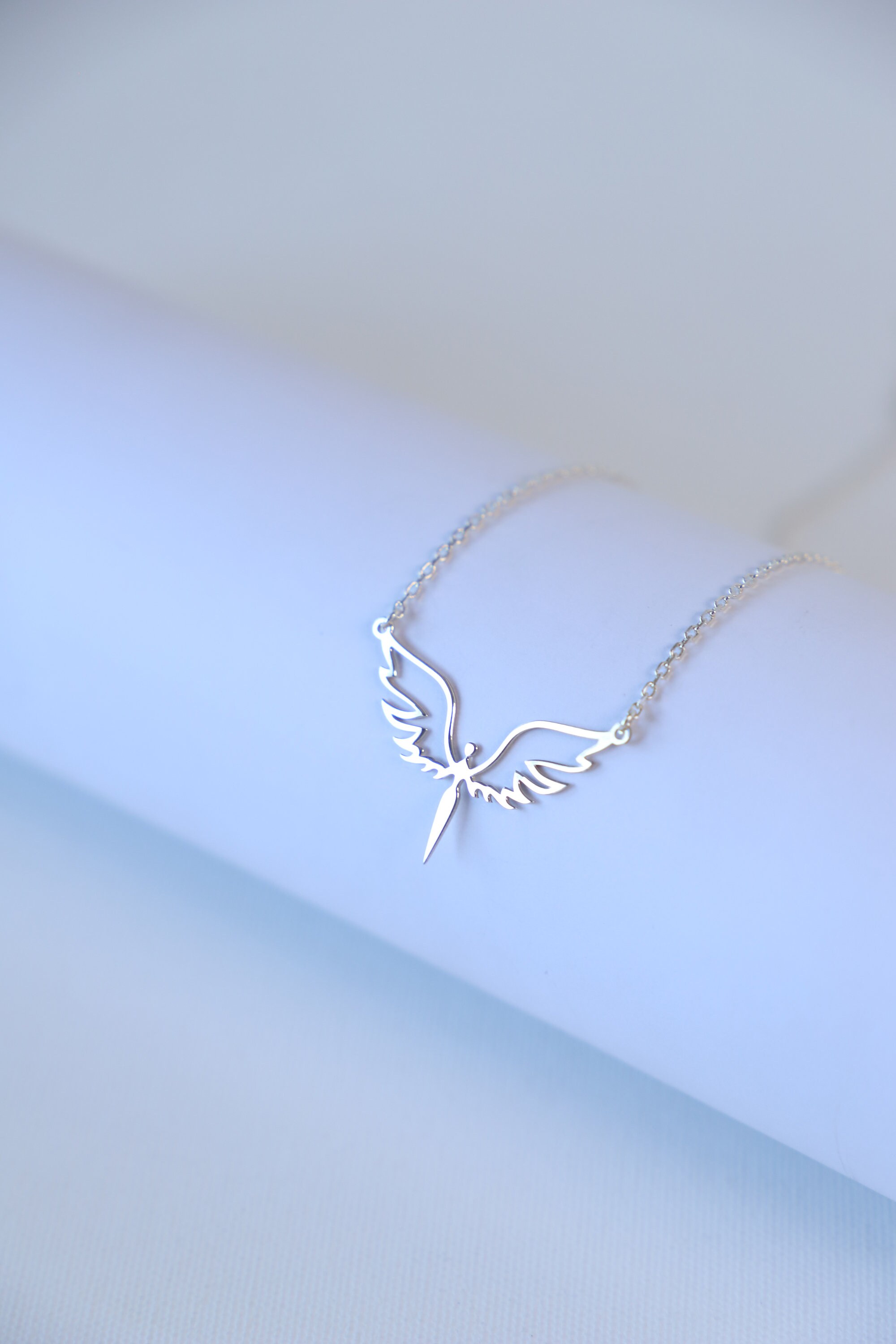 Sterling Silver Angel Necklace, Guardian Angel Pendant, Angel Silver ...