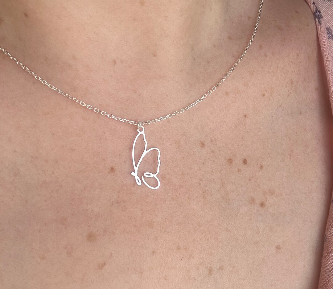 Dainty Butterfly Necklace, Animal Necklace, Dainty Butterfly Necklace ...