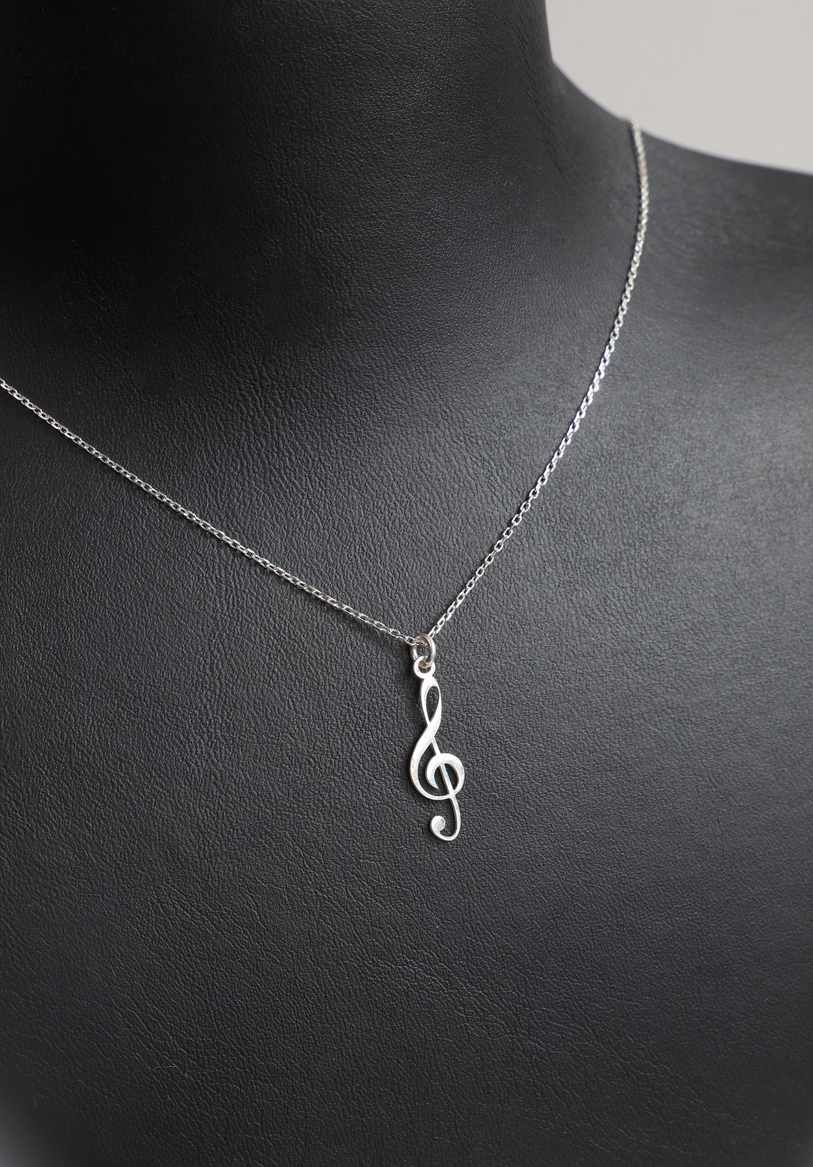 Musical Note Necklace, Treble Clef Necklace, Musical Charm Pendant ...