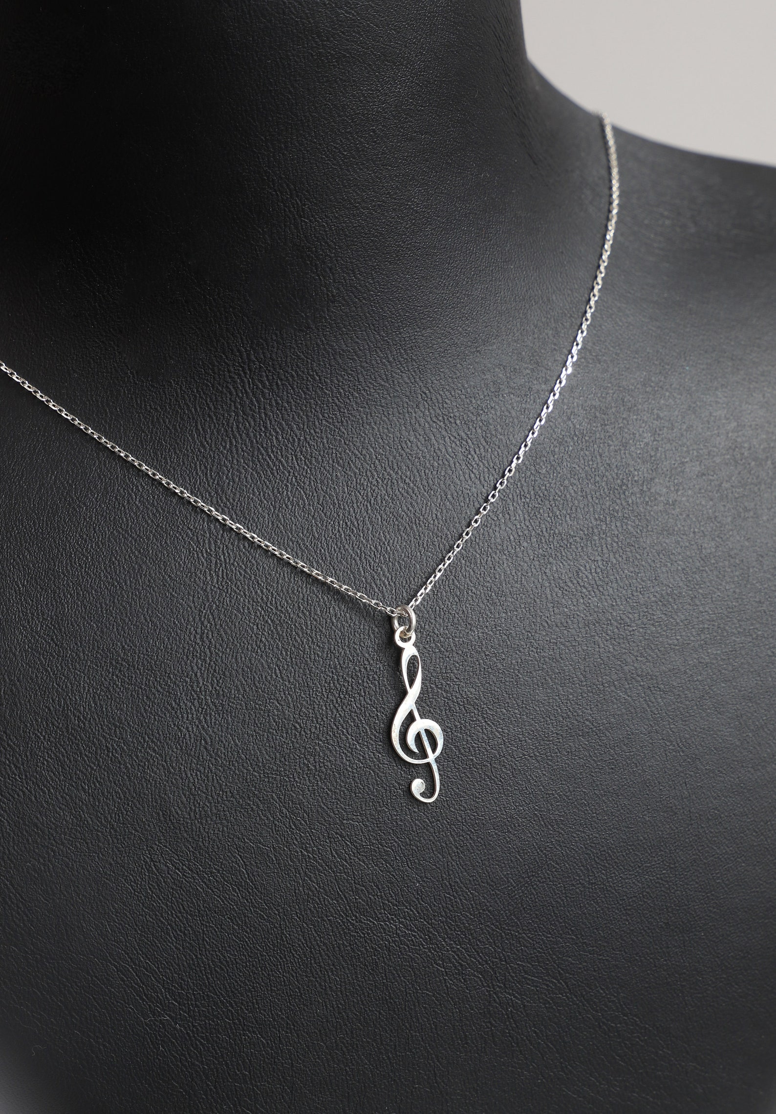 Musical Note Necklace, Treble Clef Necklace, Musical Charm Pendant ...