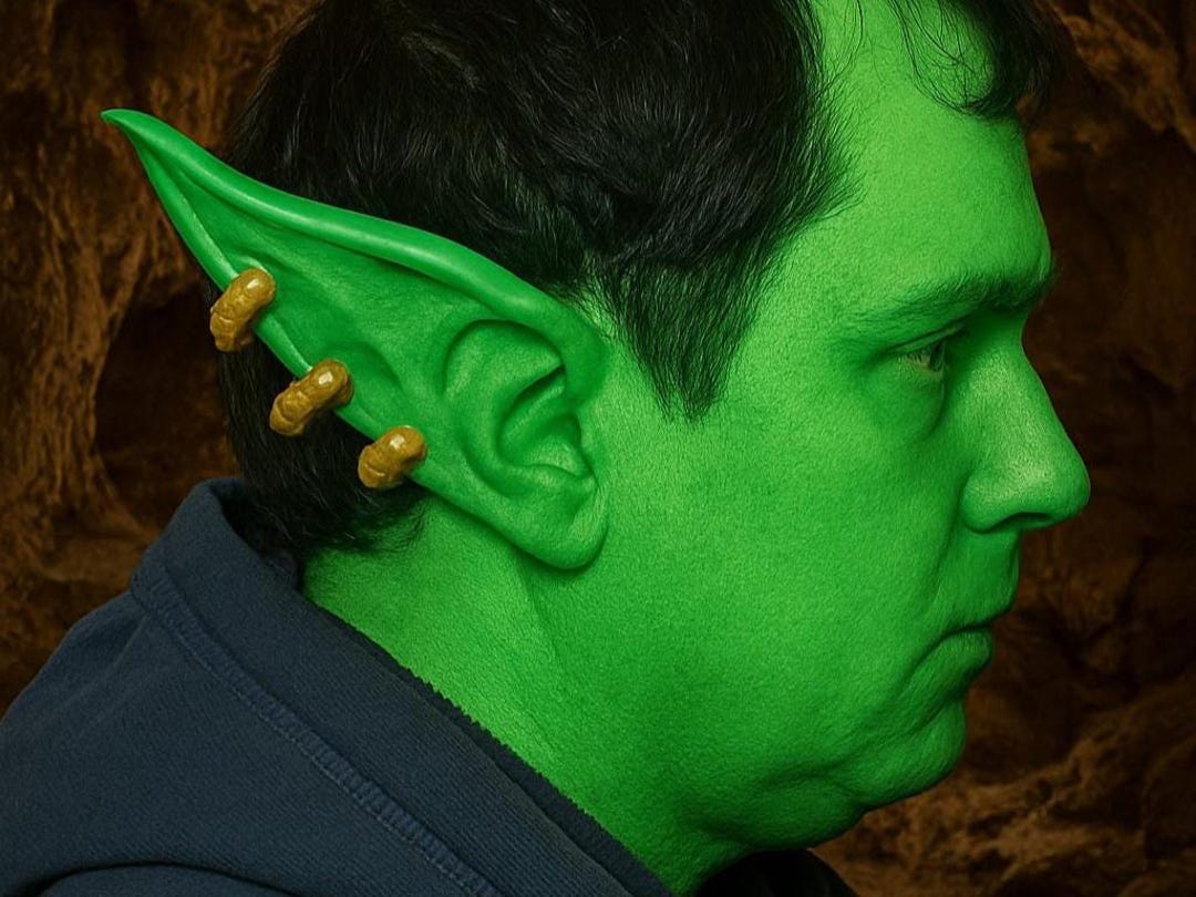 Cosplay Goblin Ears With Golden Earrings - Etsy
