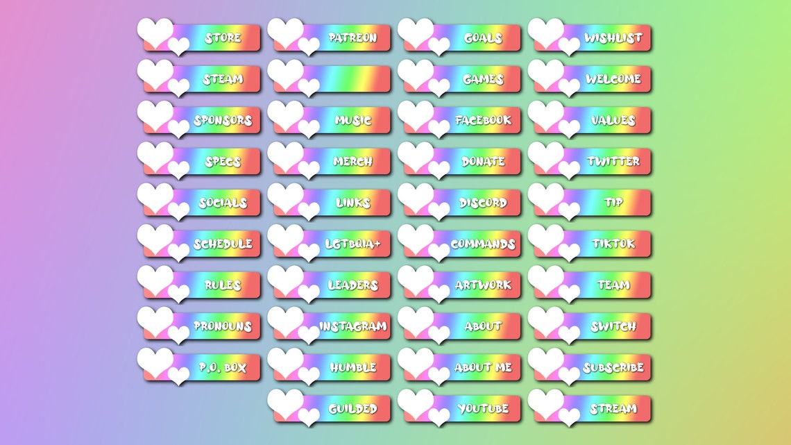 Pride Overlay Pack for Twitch Includes OBS Overlay and Panels Rainbow ...