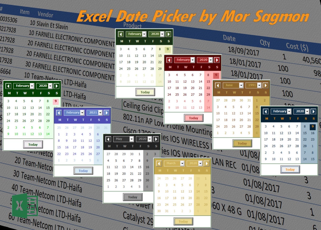 The Ultimate Excel Date Picker - Etsy