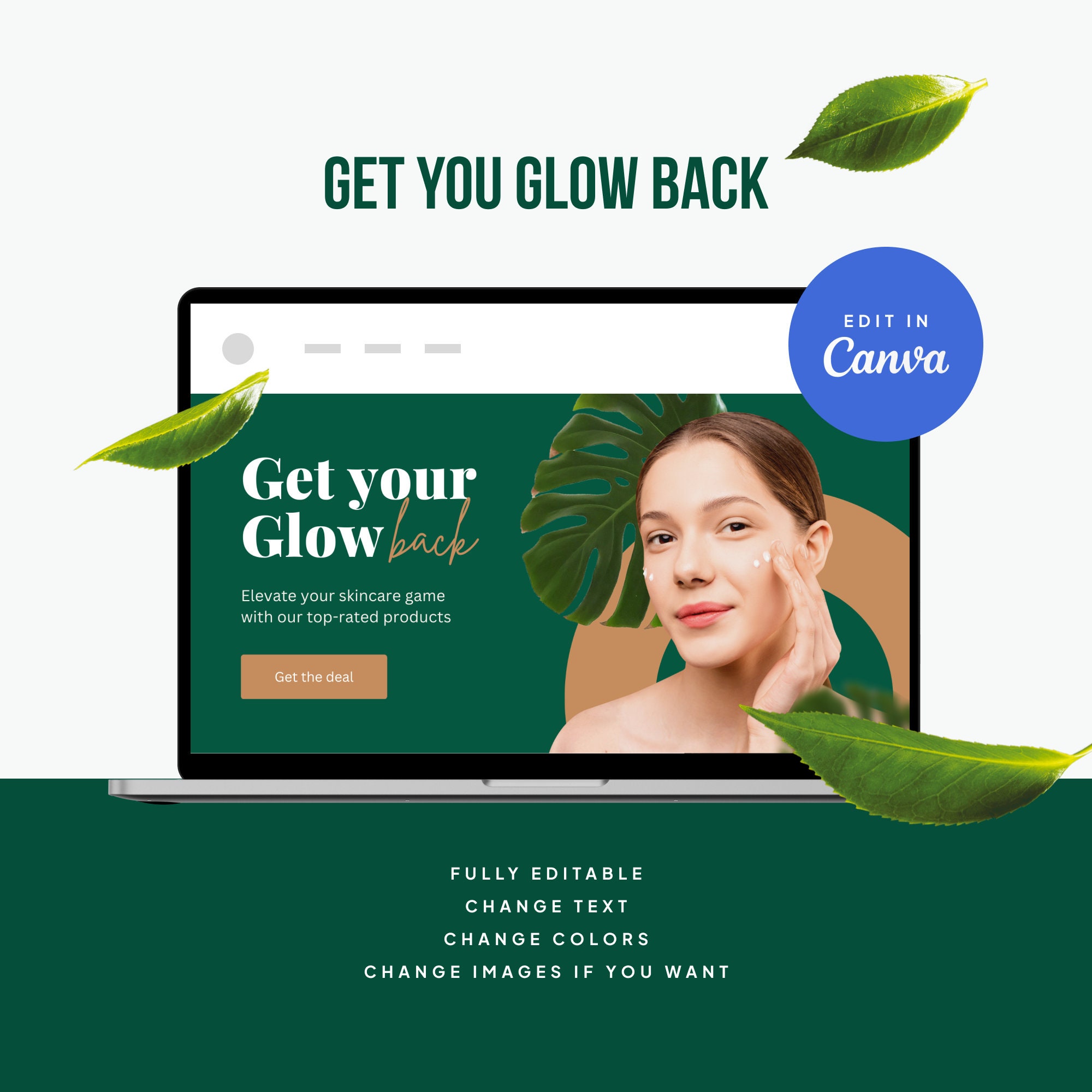 4 Self Care Website Banners - DIY Website Banners - Skin Care Website ...