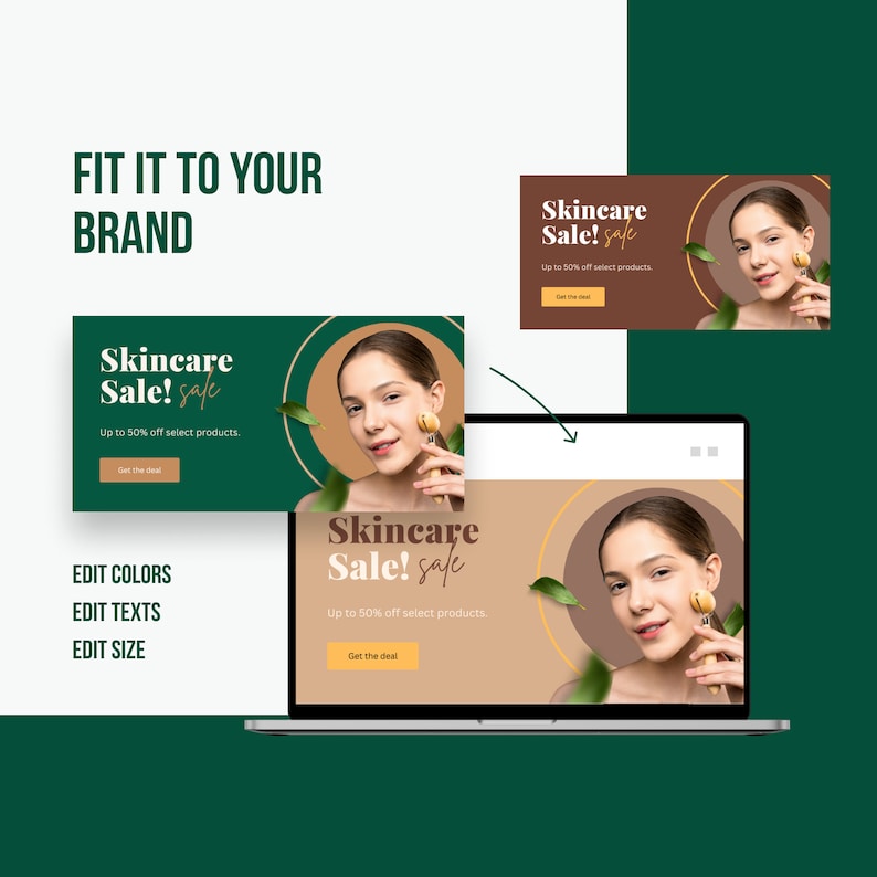 4 Self Care Website Banners - DIY Website Banners - Skin Care Website ...