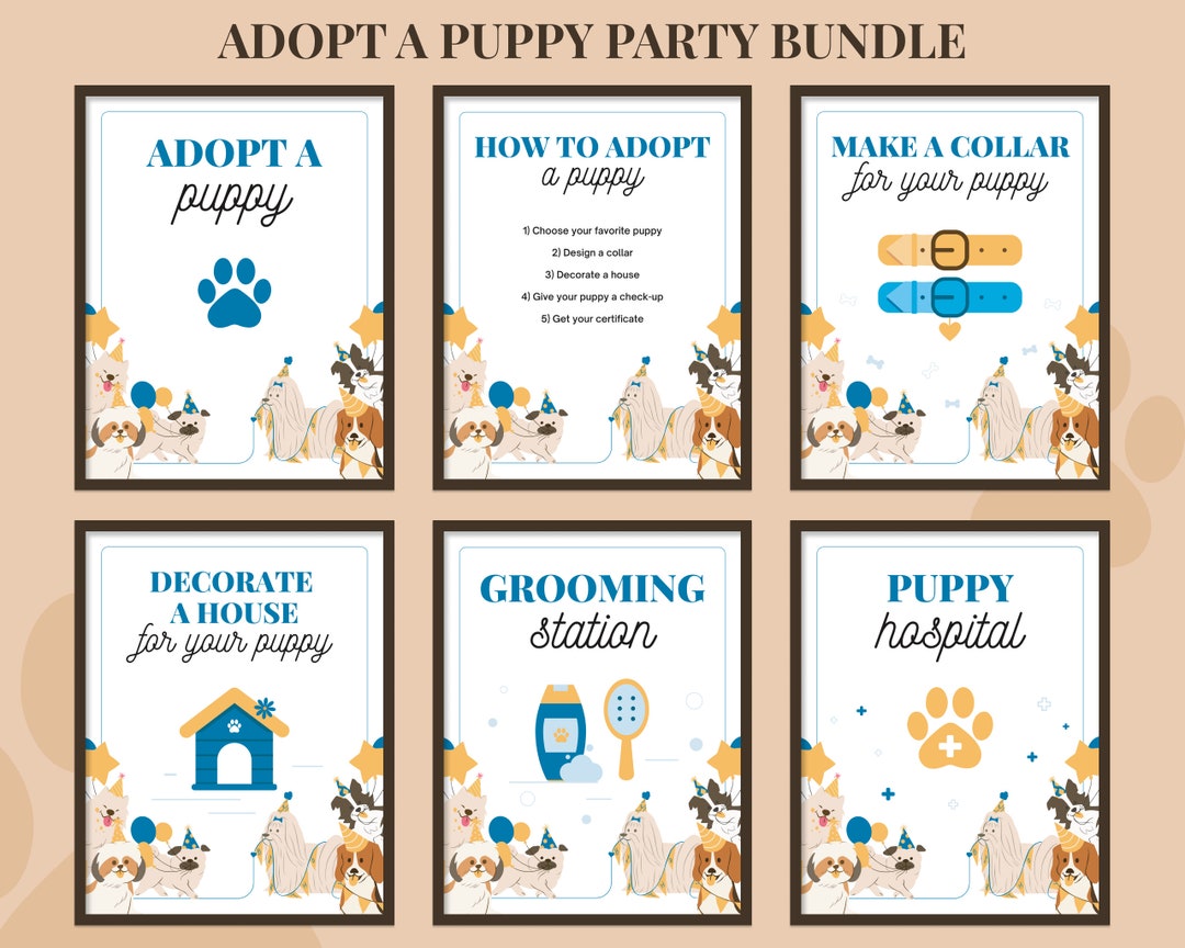 Adopt a Puppy Party Bundle, Puppy Party Games, Puppy Birthday Party ...