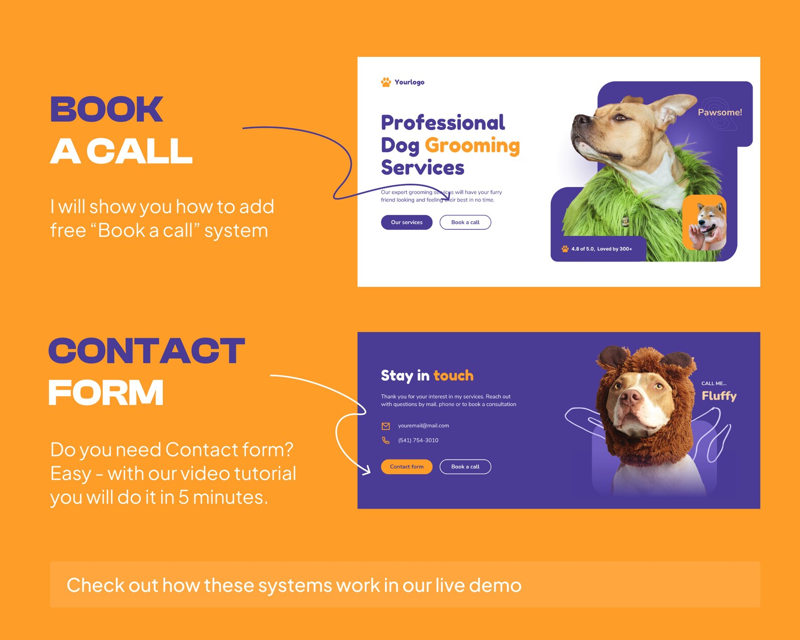 Dog Grooming Website | Dog Groomer Canva Website Template | Dog Care ...
