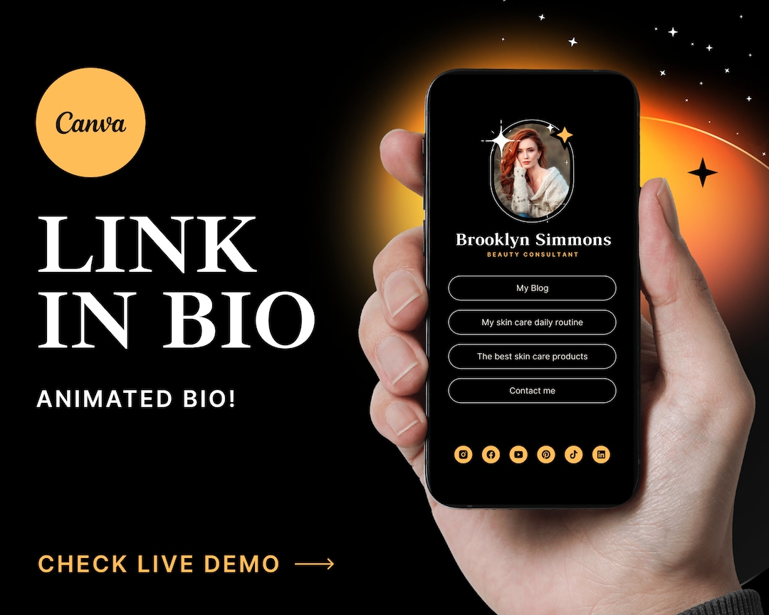 Link in Bio Instagram Template | Animated Shiny Instagram Landing Page ...