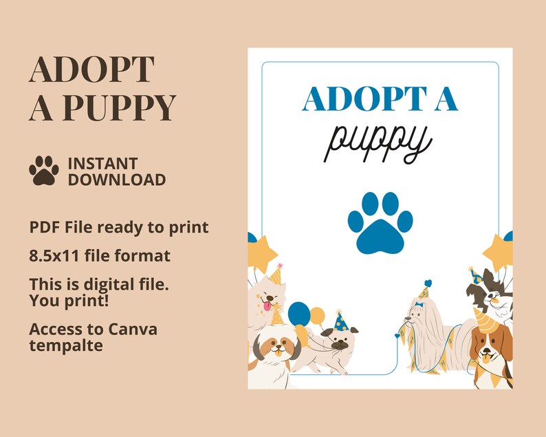 Adopt a Puppy Party Bundle, Puppy Party Games, Puppy Birthday Party ...