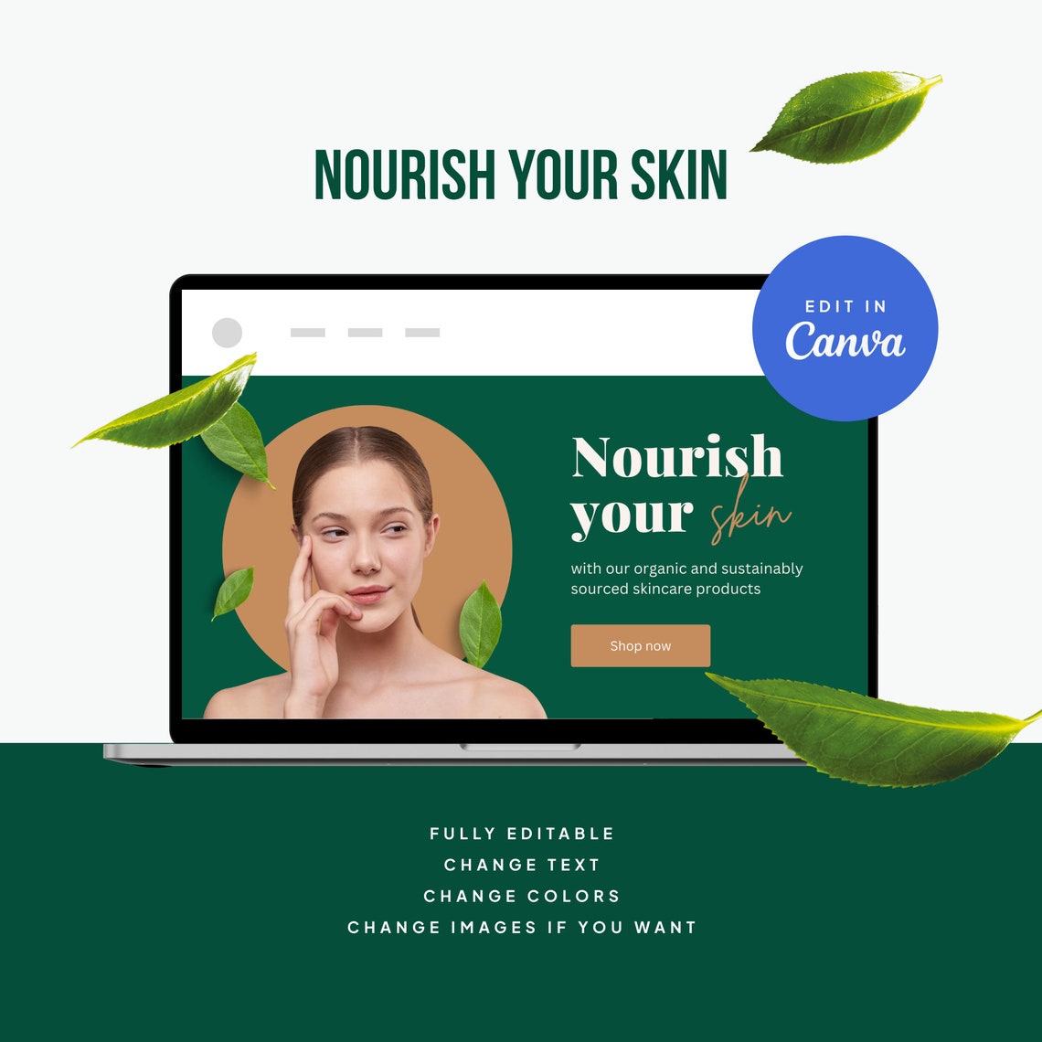 4 Self Care Website Banners - DIY Website Banners - Skin Care Website ...
