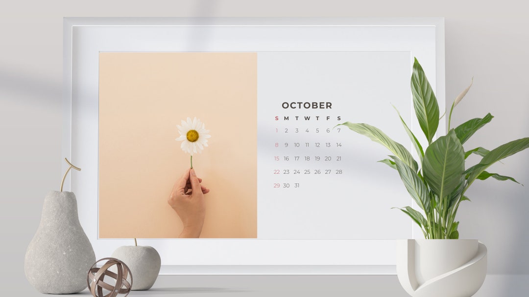 2023 Monthly Calendar Canva Template, Mid-century Modern Landscape A4 ...