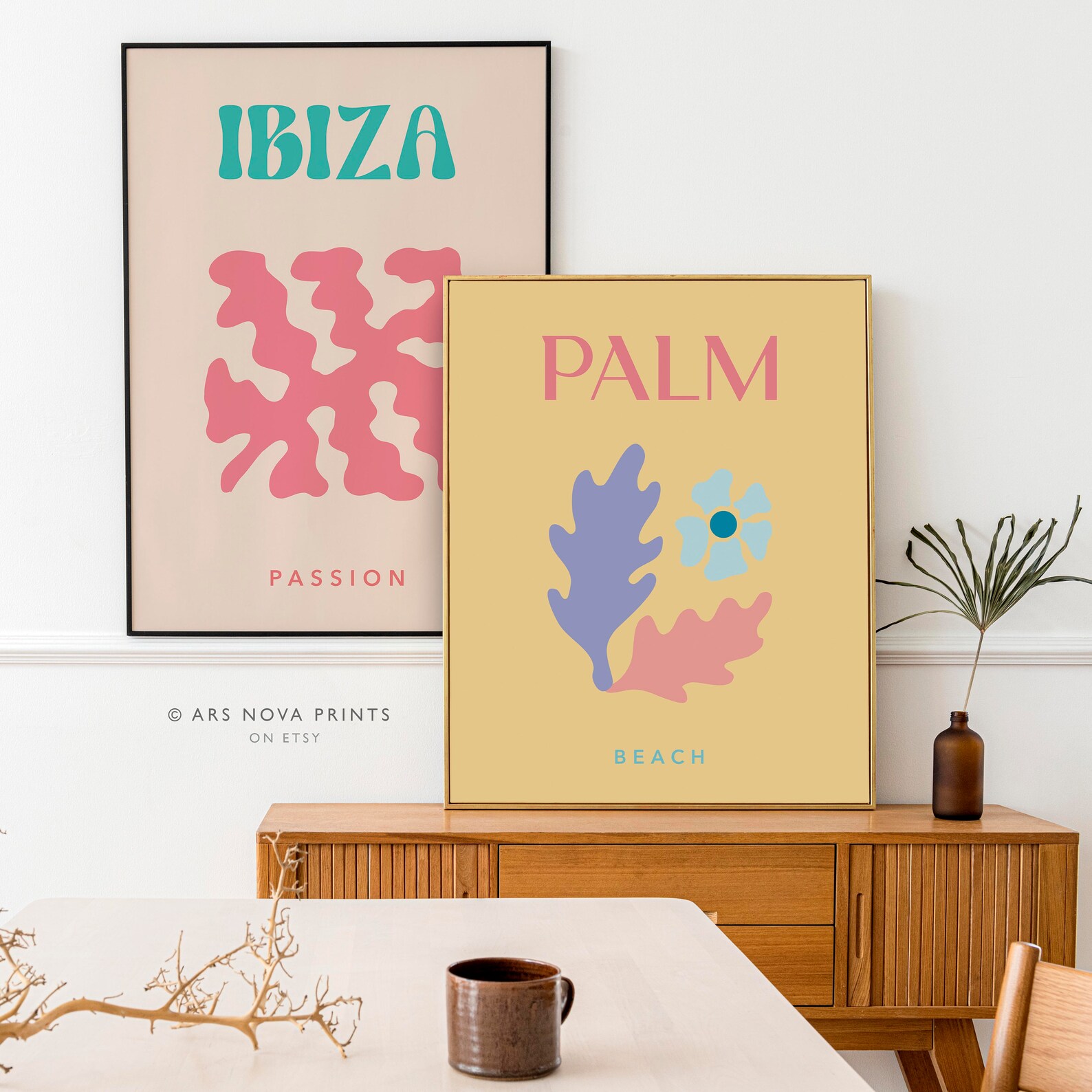 Preppy Travel Prints, Set of 6 Preppy Room Decor, Malibu Miami Ibiza ...