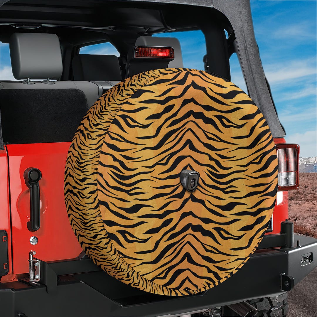 Spare Tire Bengal Tiger Print Cover With Backup Camera Hole Option for ...