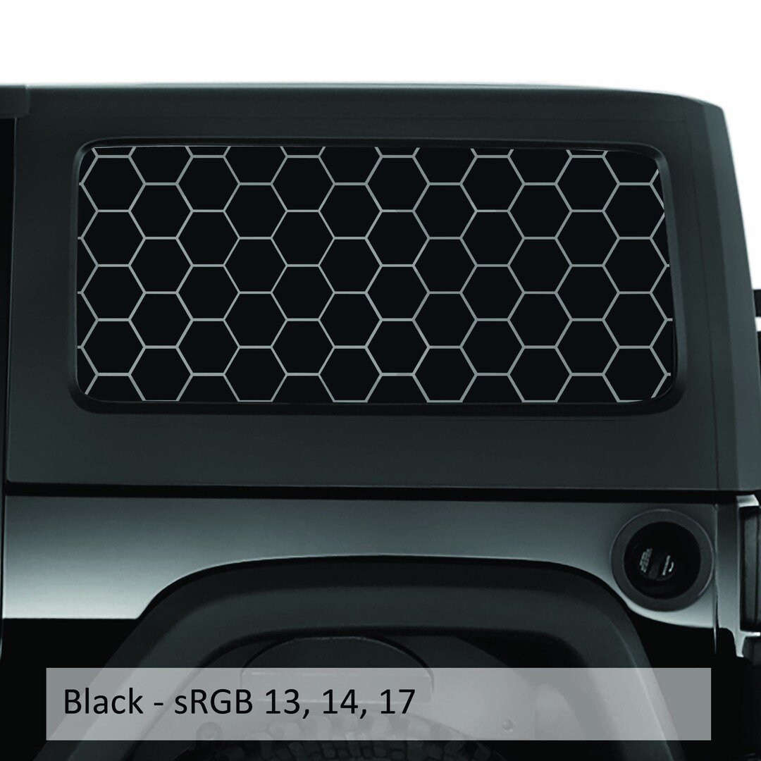 Honeycomb Hex Mesh Pattern Hardtop Window Decal Set - Fits Jeep 2-door ...