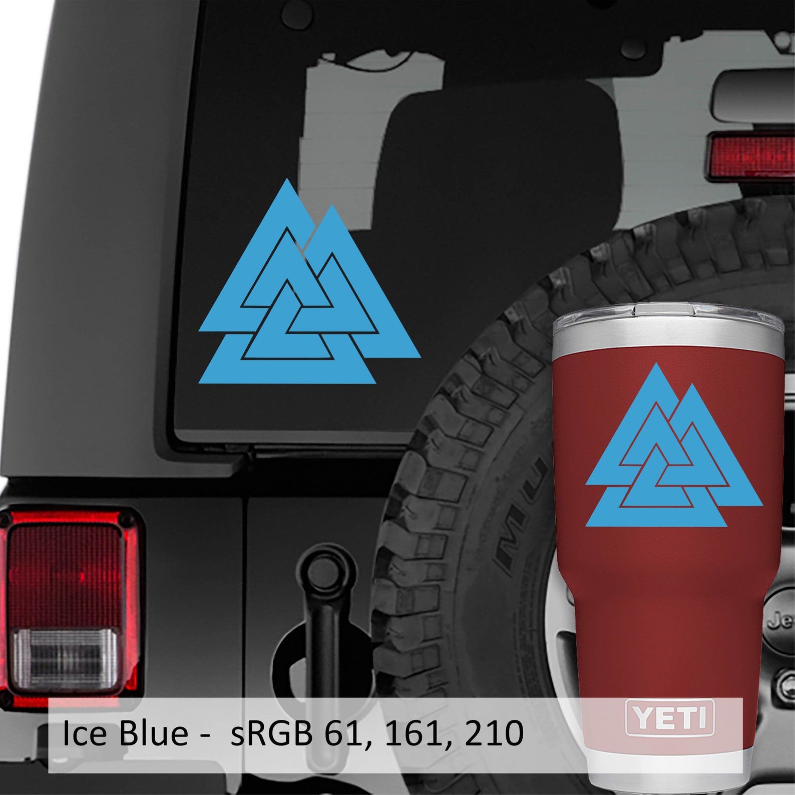 Valknut Knot of the Slain Vinyl Decal Norse Mythology Sticker for Cars ...