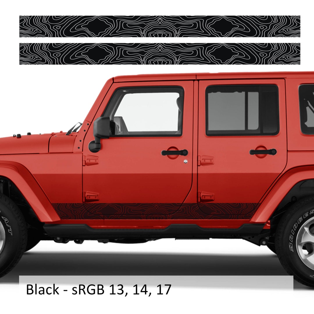 Topographic Body Side Skirt Stripe Kit - Fits 2007 -2018 JKU Wrangler ...
