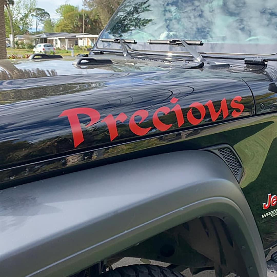 Custom Text Hood 2-color Vinyl Decals - Fits Jeep Wrangler or Gladiator ...