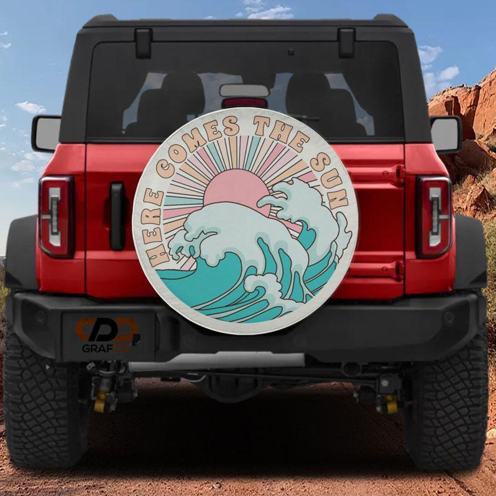 Spare Tire Here Comes the Sun Spare With Backup Camera Hole Option for ...