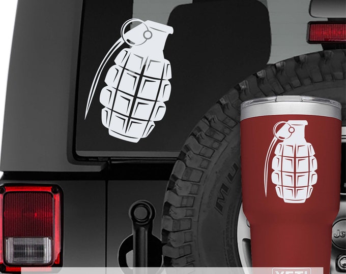 Hand Grenade Car, Window, WALL Decal , Military Army Sticker Vinyl Car ...