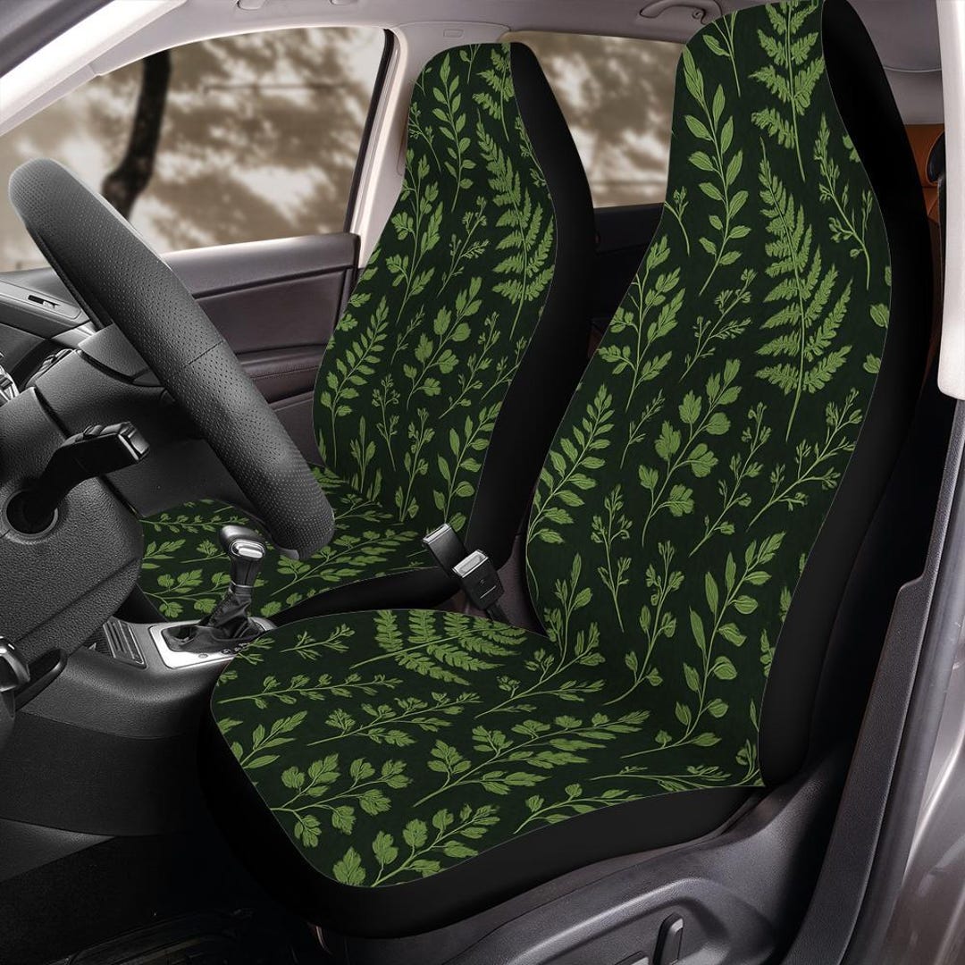 Car Seat Covers for Vehicle, Fern Leaf Car Seat Covers With Lavender ...