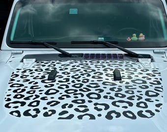 Leopard Print Blackout Hood Vinyl Decal Fits Jeep Wrangler Jl/fits Jeep ...