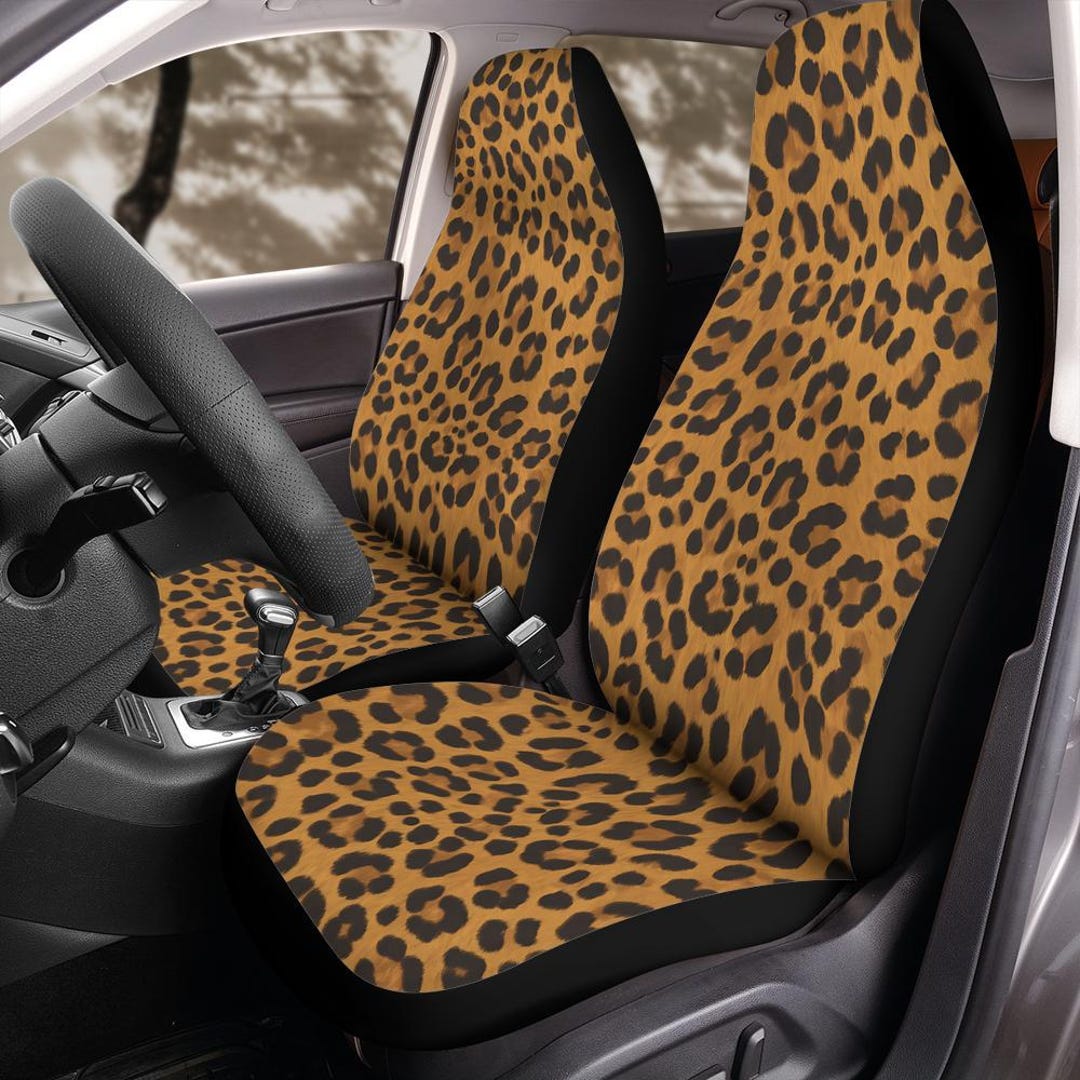 Leopard Print Car Seat Cover – Universal Front Seat Protector for Cars ...