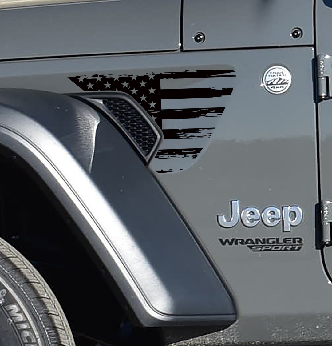 Distressed Tattered American Flag Fender Vent Vinyl Decal - Etsy