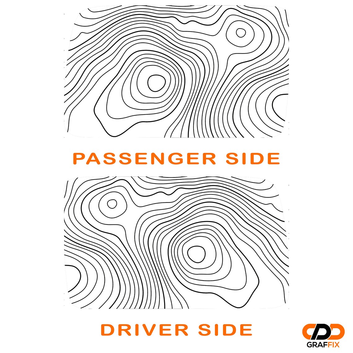 Topographic Map Hardtop Window Decal Set - Fits Jeep 4-door JKU ...
