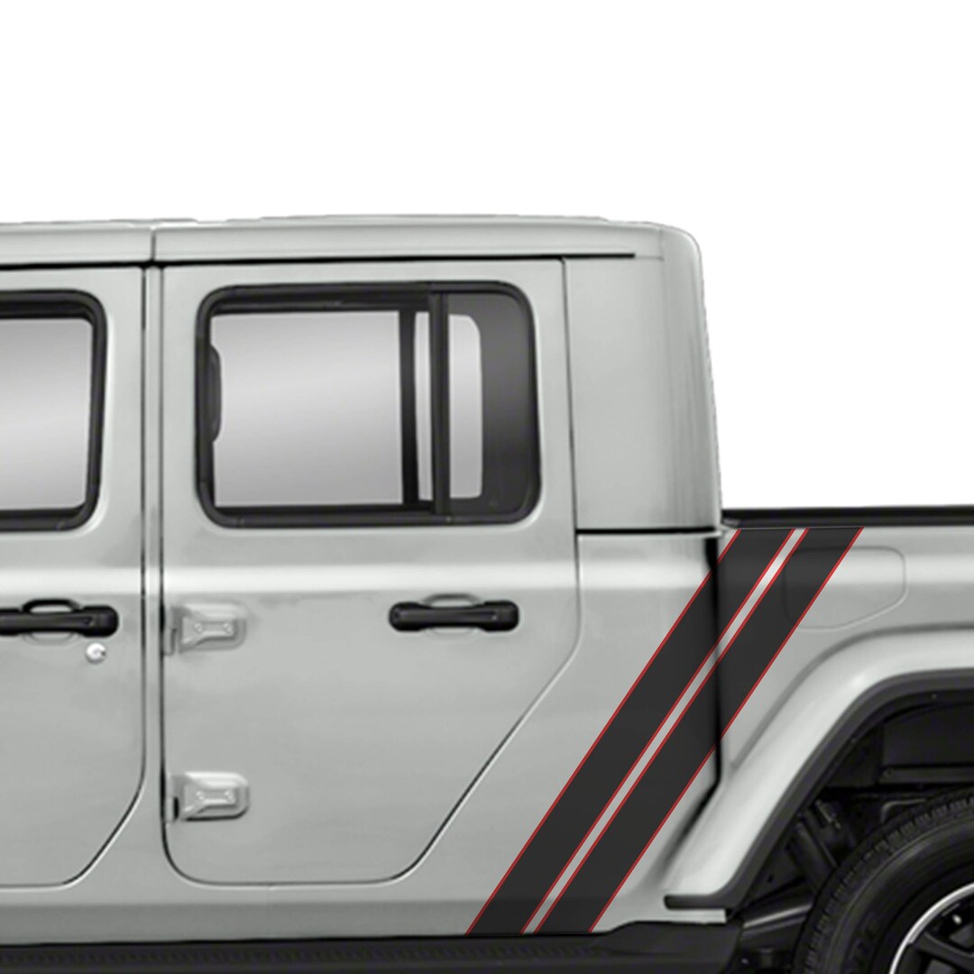 2 Layered Stripe Kit Vinyl Decals Fits Jeep Gladiator JT 2020-present ...