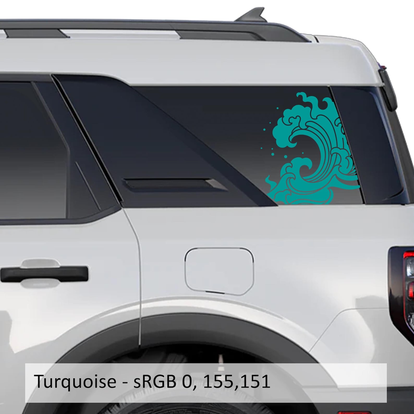 Ocean Tidal Wave Rear Quarter Side Window Decals Fits 2021+ Bronco ...