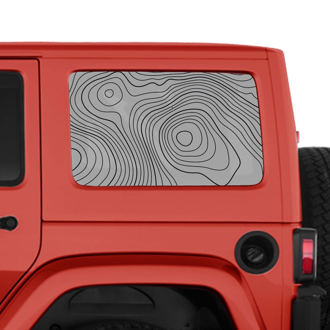 Topographic Map Hardtop Window Decal Set - Fits Jeep 4-door JKU ...