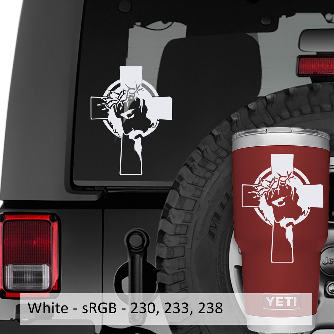 Jesus Celtic Cross Vinyl Decal Sticker | Christian Faith Symbol for Car ...
