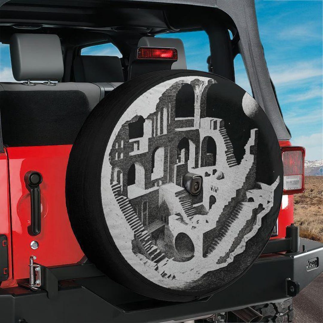 Escher Staircase Spare Tire Cover, Planetary Labyrinth, With Camera ...