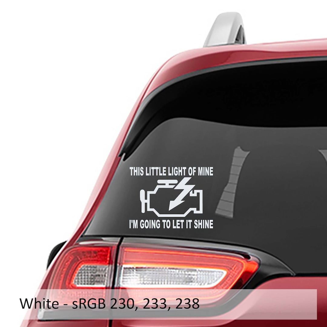 Check Engine Light Meme Vinyl Decal | Funny Car Sticker for Dashboard ...