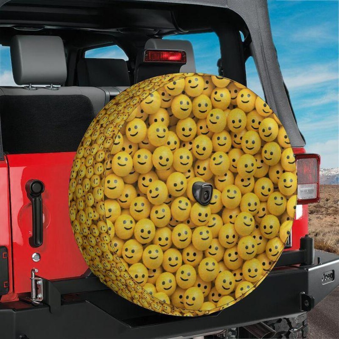 Spare Tire Happy Smiley Faces Cover With Backup Camera Hole Option for ...