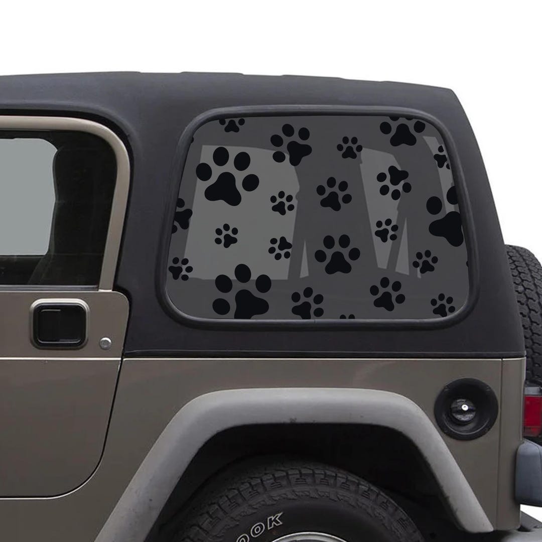 Dog Puppy Paw Print Window Decal Set - Fits Jeep Wrangler TJ Hardtop ...