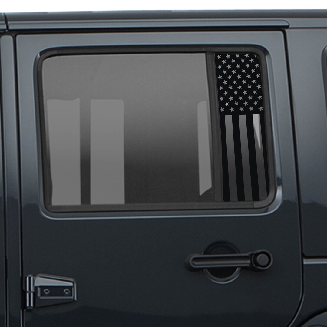 American Flag Vertical Side Window Vinyl Decal Set - Fits 2006-2017 ...