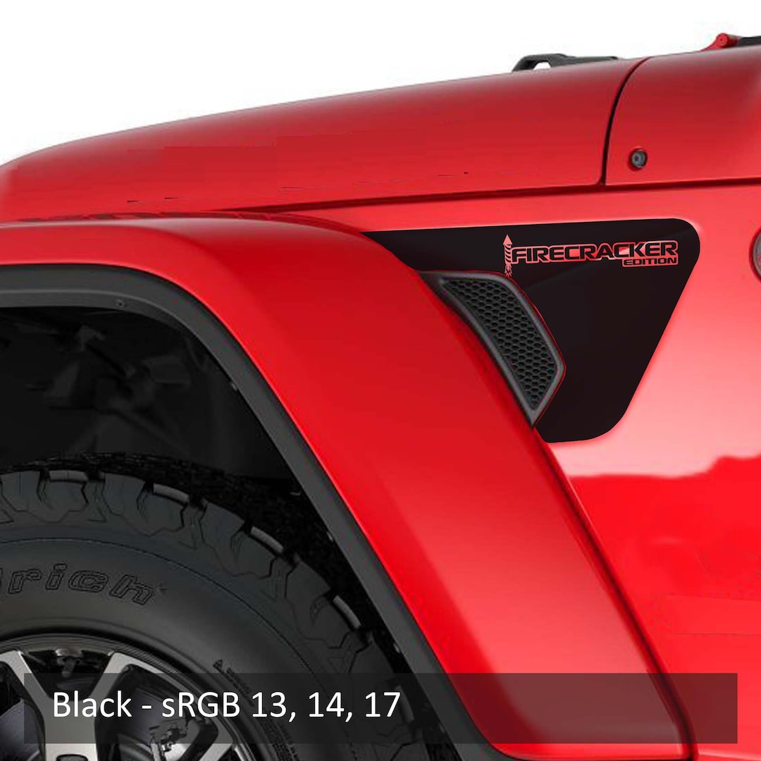 Firecracker Edition Fender Vent Vinyl Decal for Jeep Wrangler JL and ...