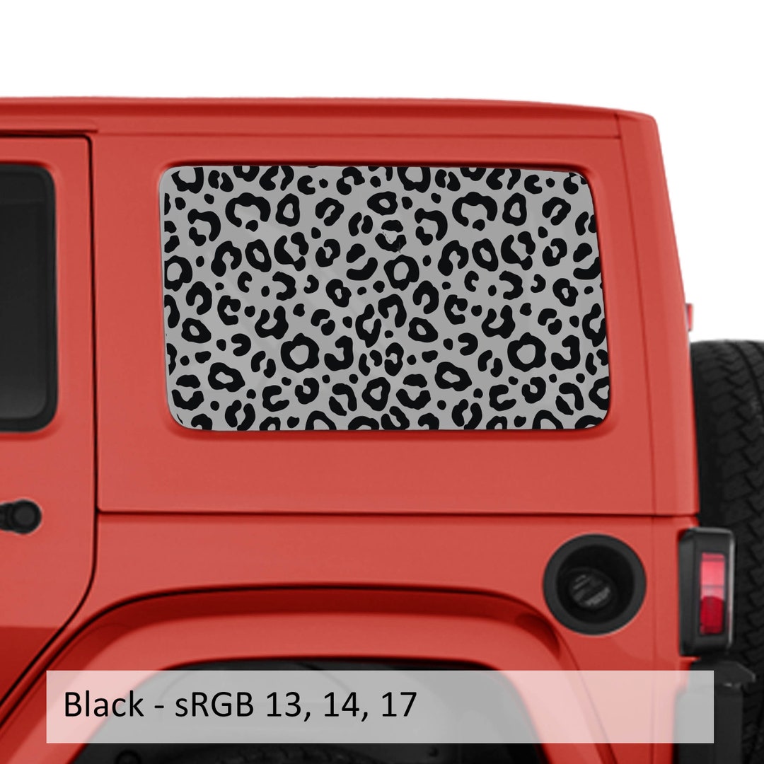 Leopard Cheetah Print Hardtop Rear Side Window Decal Set - Fits Jeep ...