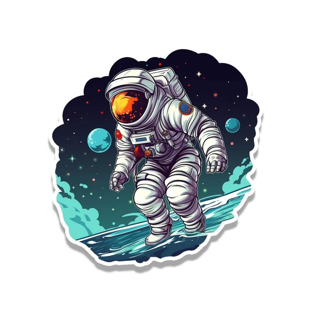 Sci-fi Space Man Astronaut Space Walk Vinyl Sticker - Etsy