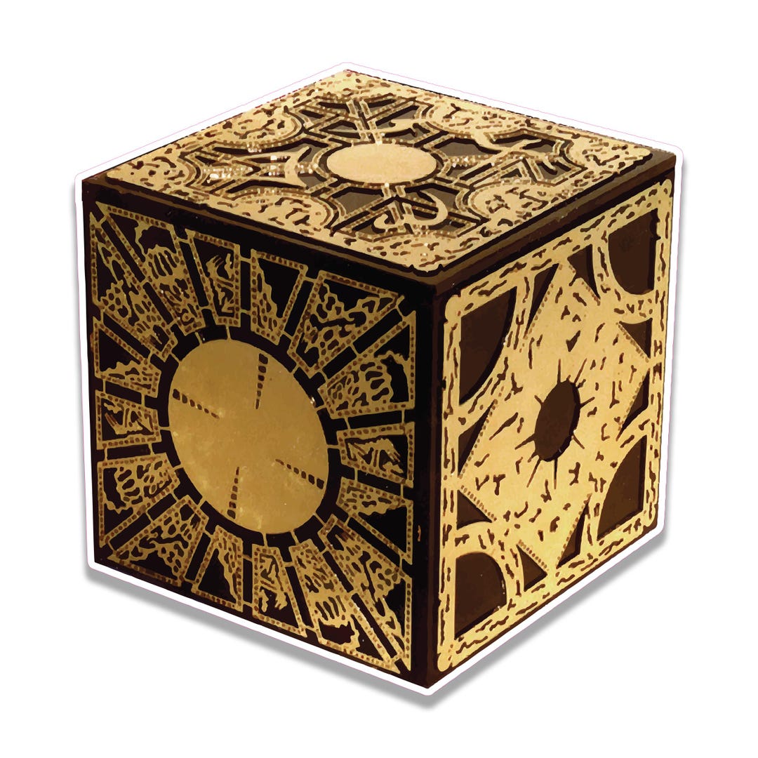 Hellraiser Puzzle Box Vinyl Sticker | Horror Movie Decal for Laptop, Water Bottle, Car, or ...