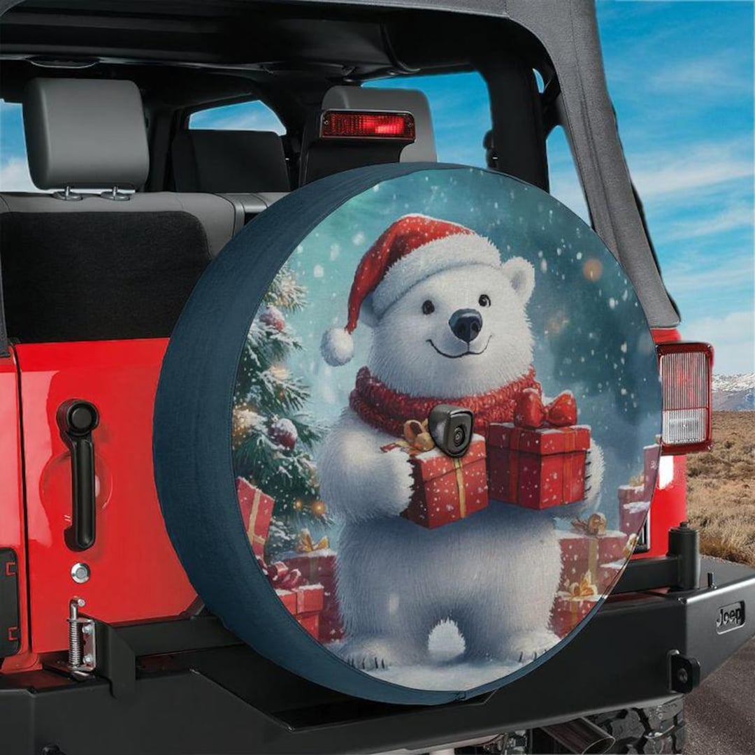 Spare Tire Winter Wonderland Bear Spare Tire Cover With Backup Camera ...