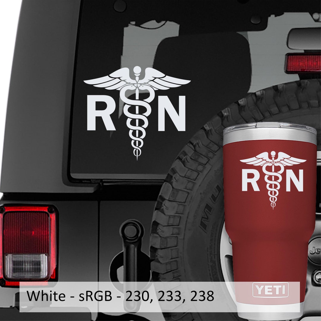 RN Nurse Caduceus Vinyl Decal Sticker - Etsy