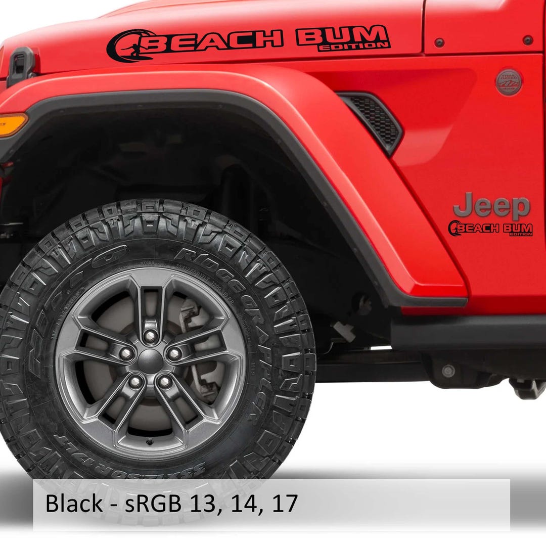 Beach Bum Edition Hood Decal Set Graphic for Wrangler JL and Gladiator ...