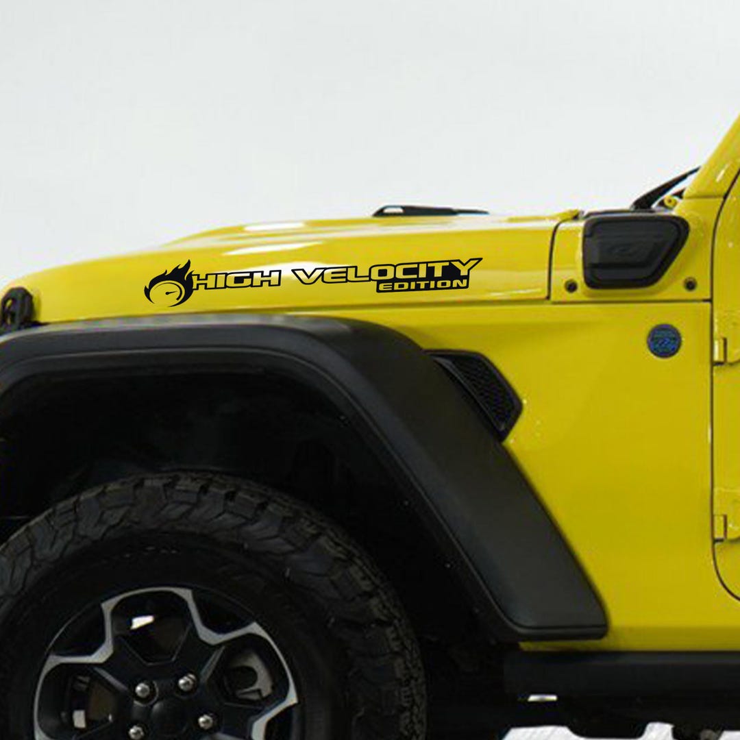 High Velocity Edition Hood Decal Set Bold Custom Graphics for Jeep ...