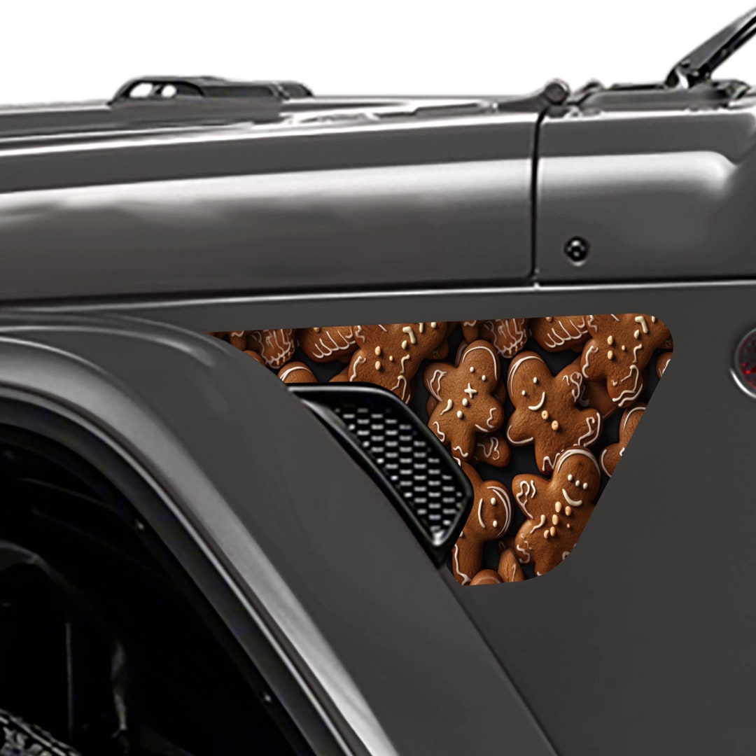 Gingerbread Man 2pc Vinyl Fender Decal Set - Fits Jeep Wrangler Jl/jeep ...