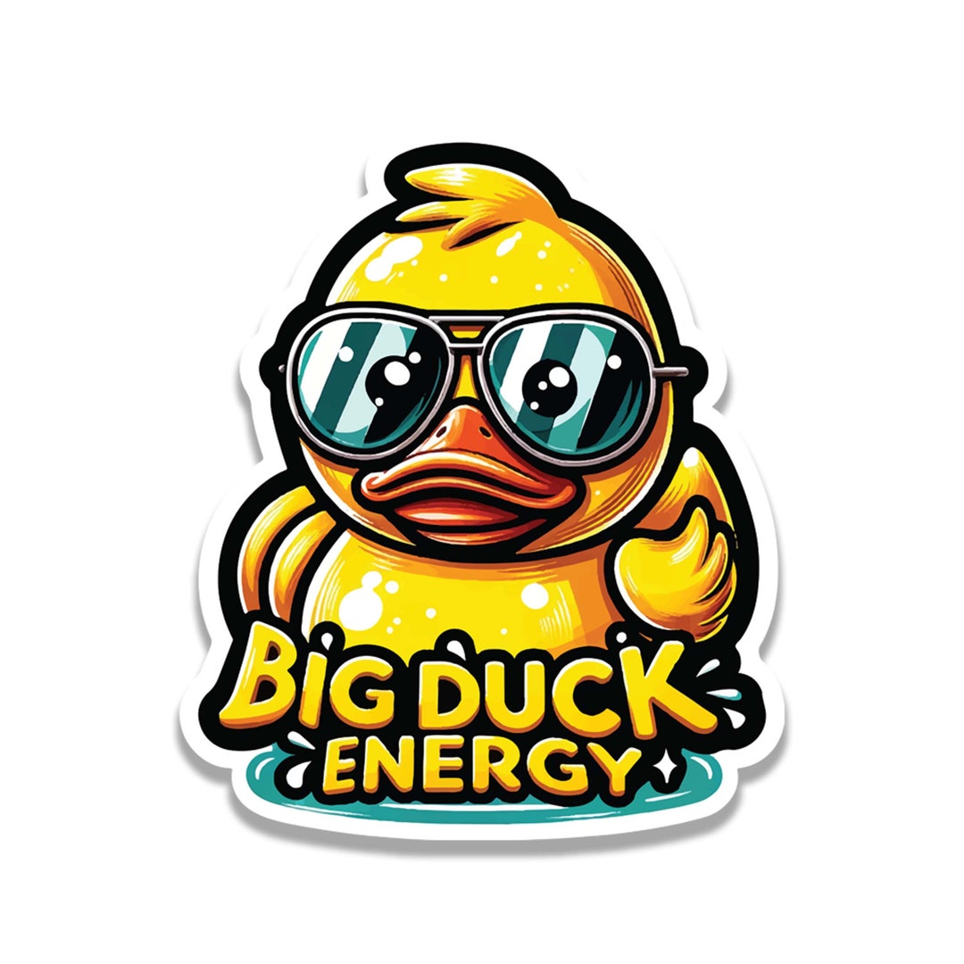 Big Duck Energy Vinyl Sticker | Funny Rubber Ducky Aviator Decal for ...
