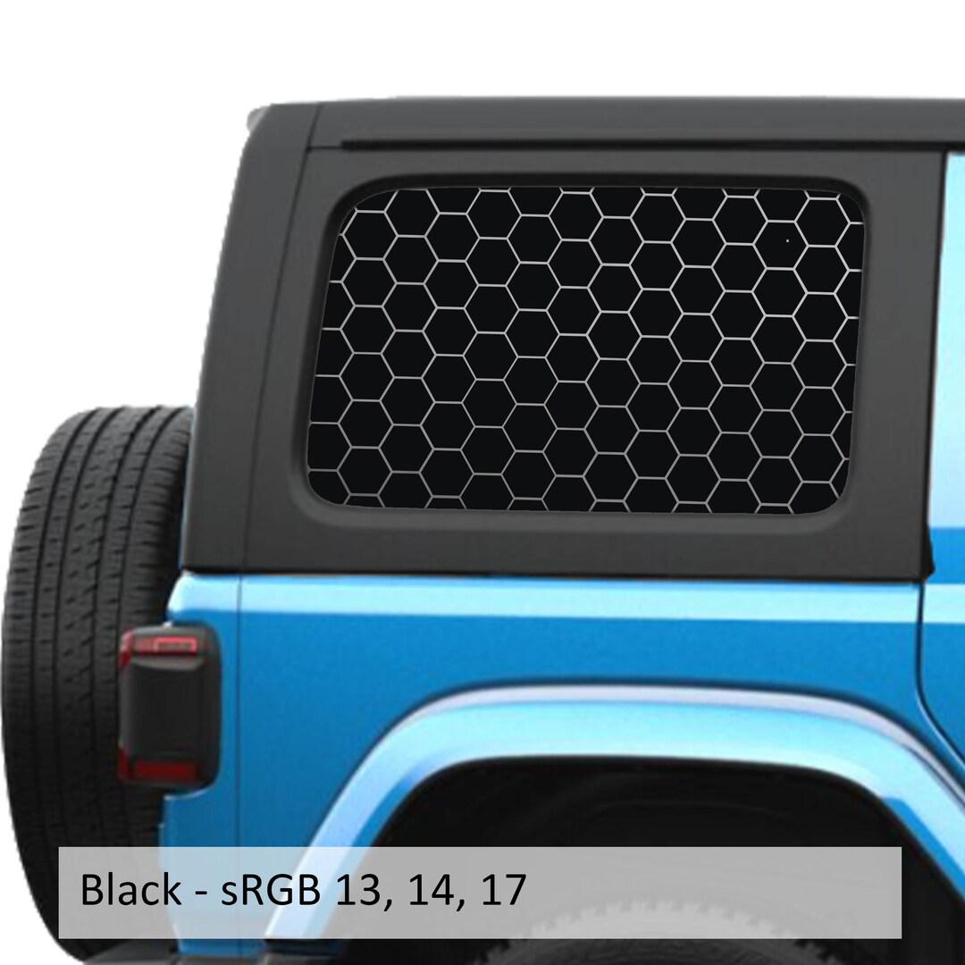 Honeycomb Hex Mesh Pattern Hardtop Window Decal Set - Fits Jeep ...
